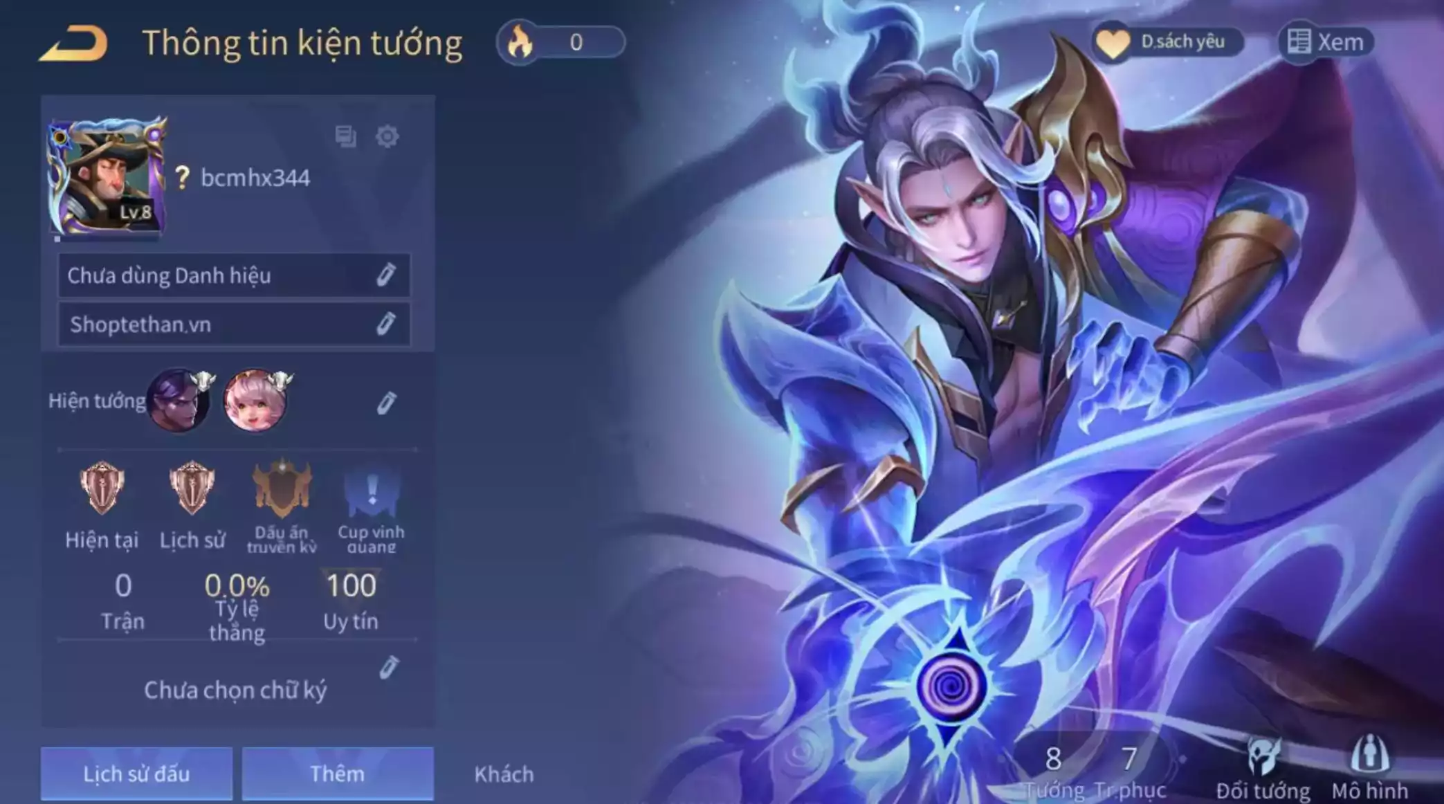 Acc #23528: Acc reg liên quân skin Quillen nghịch thiên long đế, sẵn tướng dư vàng, trắng thông ...